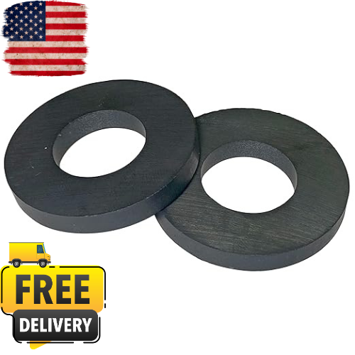 2 Pack Ceramic Ring Magnets Ferrite Strong Magnetic Material Free& Fast ...