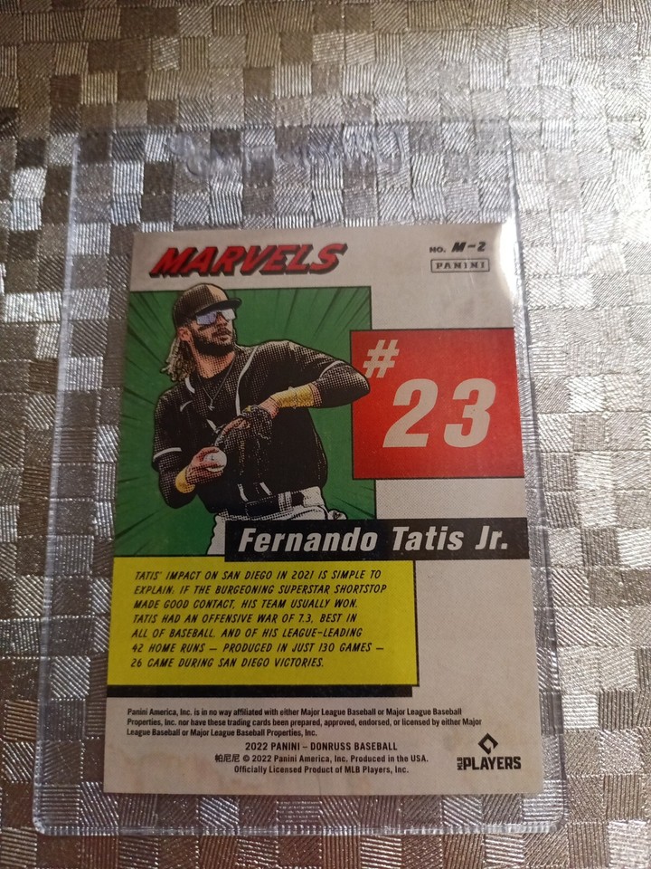 2022 Donruss Fernando Tatis Jr. Marvels VECTOR Parallel SP M-2 INVEST ...
