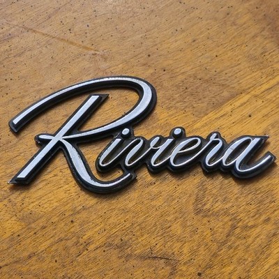 Buick OEM 1971-1974 Riviera Front Fender Side Emblem Badge Logo Name | eBay