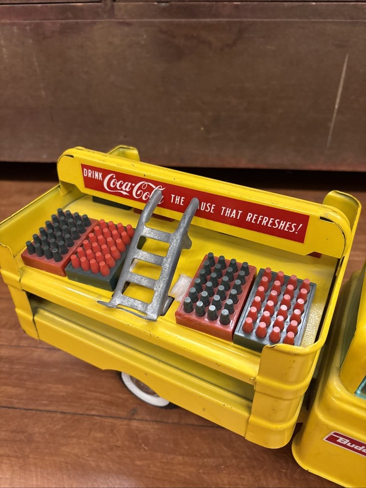 Vintage Buddy L Coca-Cola Delivery Truck Toy Pressed Steel w/BOTTLES ...