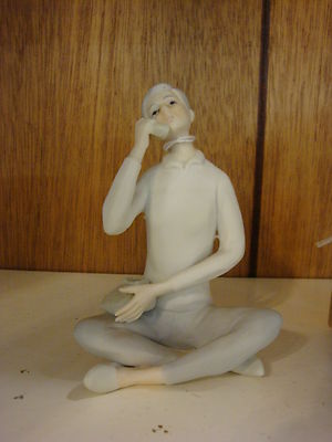 Boy on Phone Bisque Statue 4.5" Colored Great Detailing | eBay