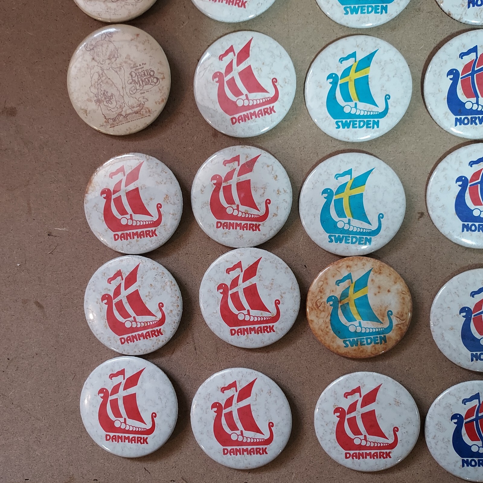 Vintage Pins pinback Lot 61 Pin Back Buttons uff-da Norway Sweden ...