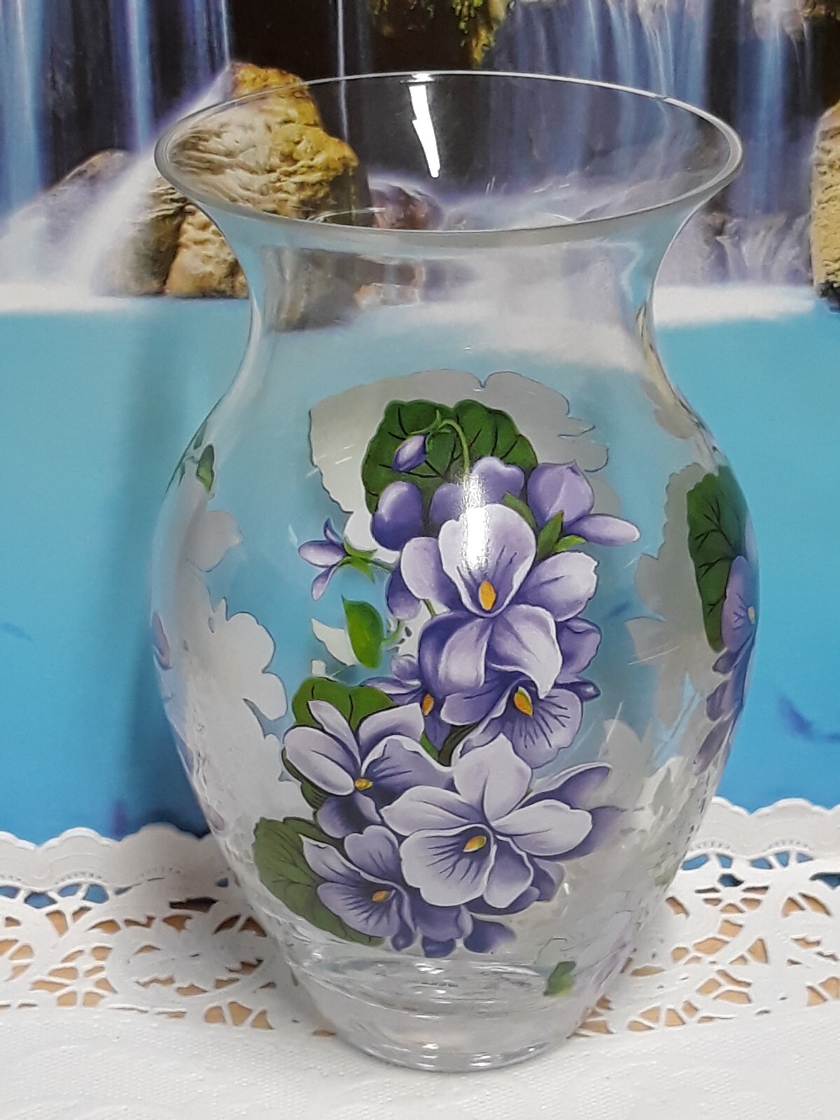 Teleflora Glass Vase with Two Tone Violet Flowers | eBay