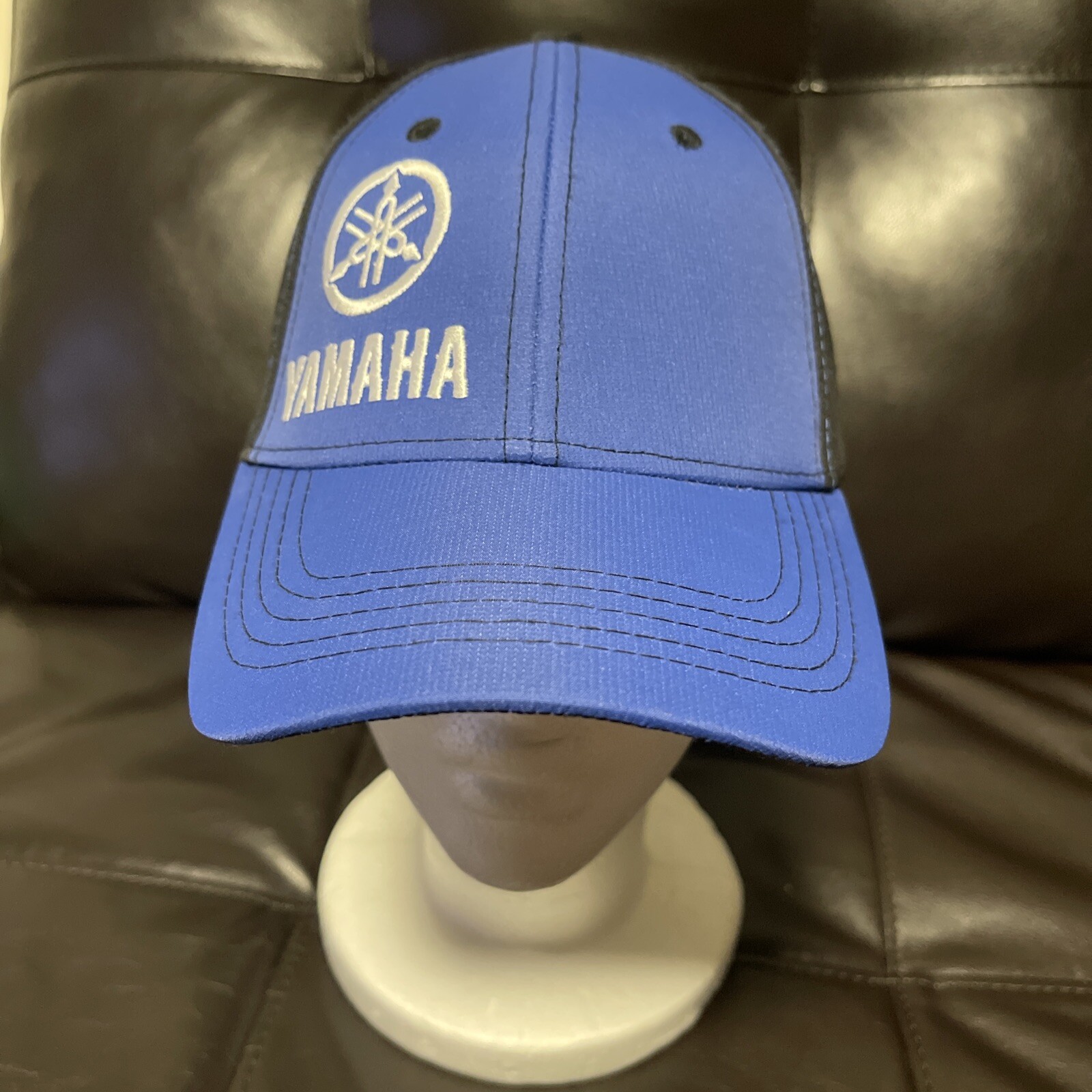 Yamaha Racing Hat Cap Flex Fitted Black Blue Factory … - Gem