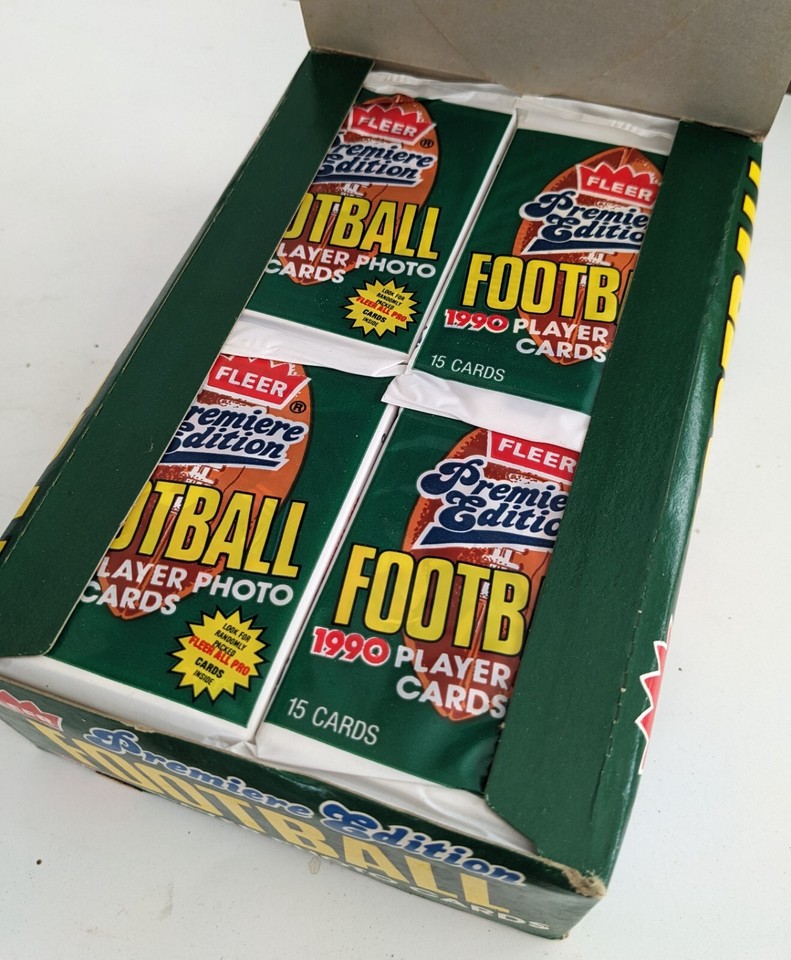 Lot of 4 (4x) 1990 FLEER FOOTBALL WAX BOX. ORIGINAL OWNER, UNTAMPERED ...
