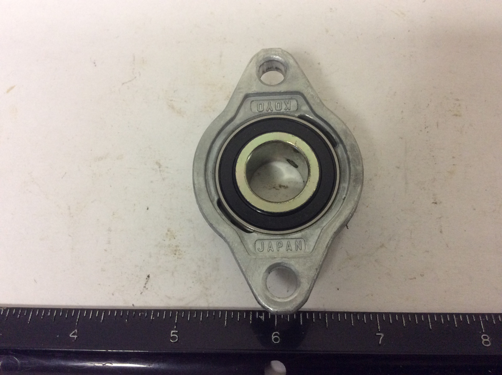 Koyo FL002 Flange Bearing, 2 Bolt, 15MM Bore, SU002 Bearing, Eccentric ...