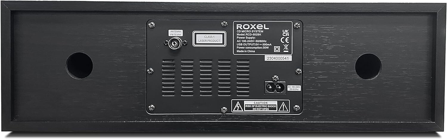 Roxel Noir HiFi System - DAB+/FM Radio, CD, USB, BT, 30W, Remote - All ...