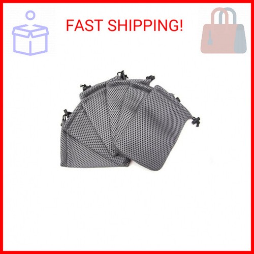 ALL in ONE 6pcs Grey Nylon Mesh Drawstring Bag Pouches for Mini Stuff ...