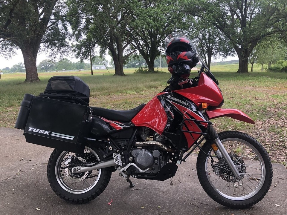 Tusk Aluminum Panniers w/Pannier Racks Black Medium , Kawasaki KLR650 ...
