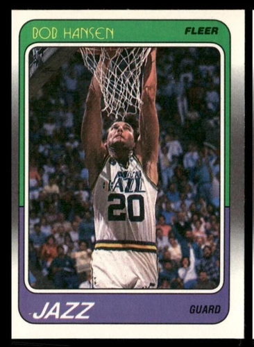 1988-89 Fleer NBA Basketball Rookie Card #113 Bob Hansen RC Jazz | eBay