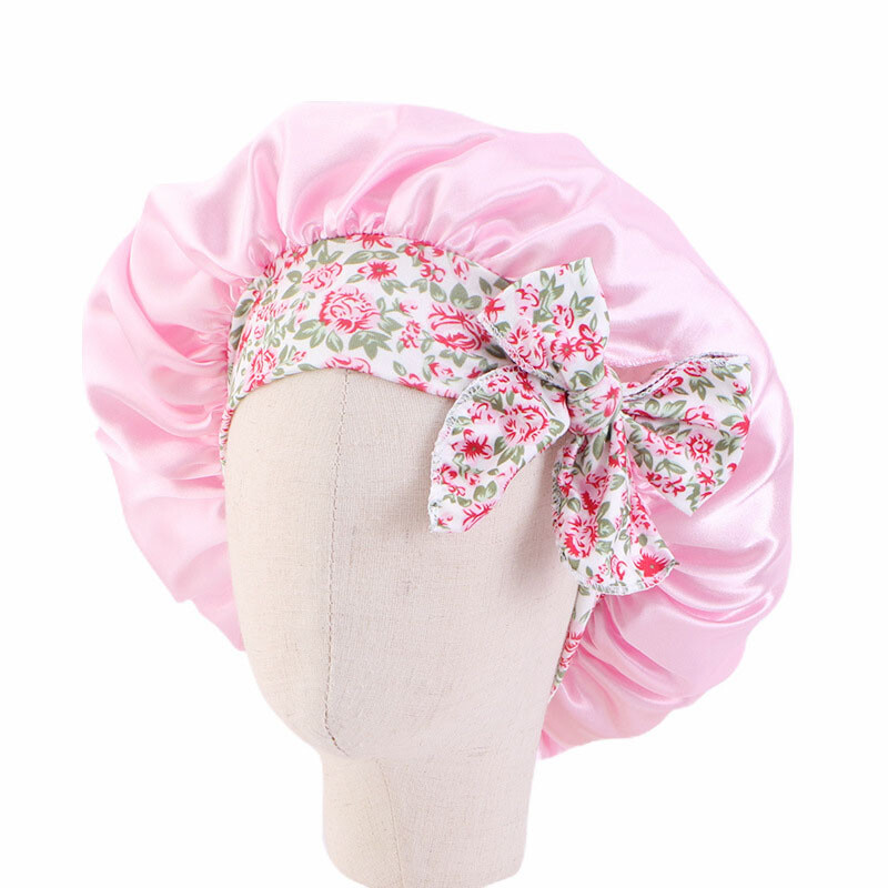 Girls Kids Satin Turban Sleep Night Cap Hair Care Bonnet African Print ...