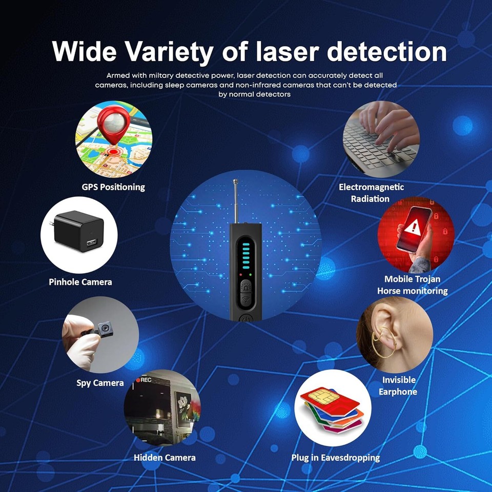 Portable Hidden Camera Detector Finder Bug GPS Tracker Scanner Device ...