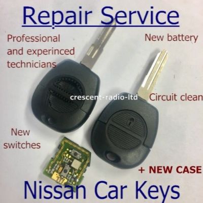 Nissan key repair fix NATS Almera Micra Primera 2 button remote key fob ...