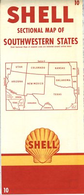 1956 Shell Road Map: Southwestern States NOS | eBay