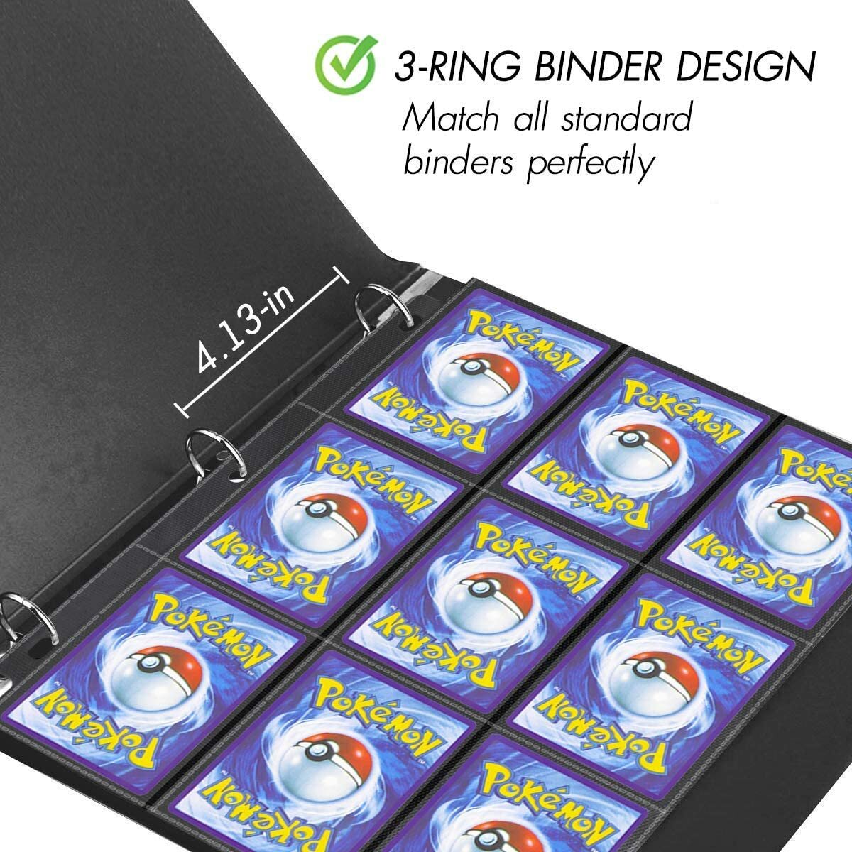 Pokemon Card Book 900 Pockets Trading Cards Pages Sleeves 3 Ring Binder ...