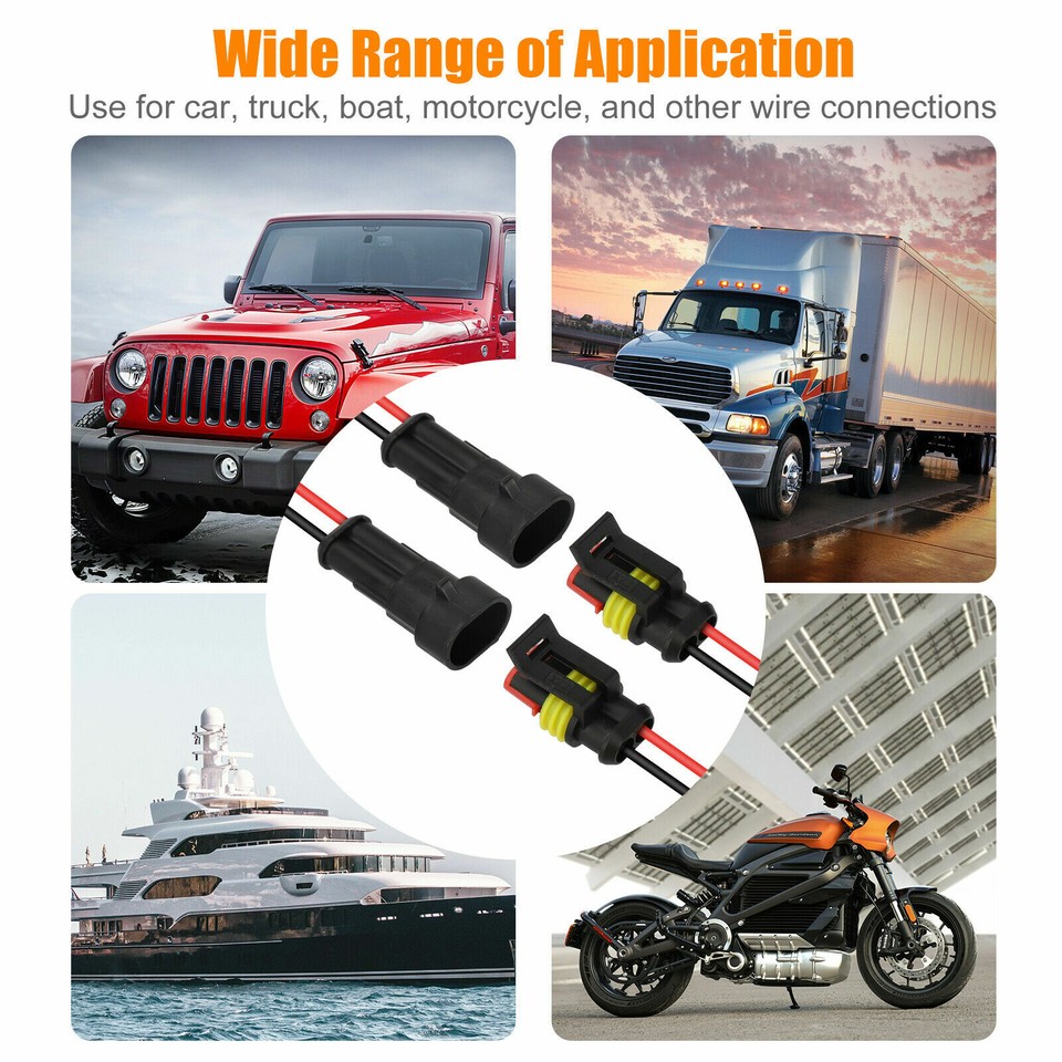 Car Electrical Wire Cable 2Pin Connector Way Plug Kit Male Female ...