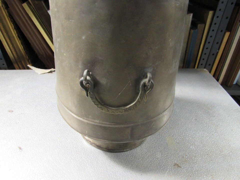 Antique Turkish Copper Bucket Pail Umbrella Pot Handmade Wrought Iron ...