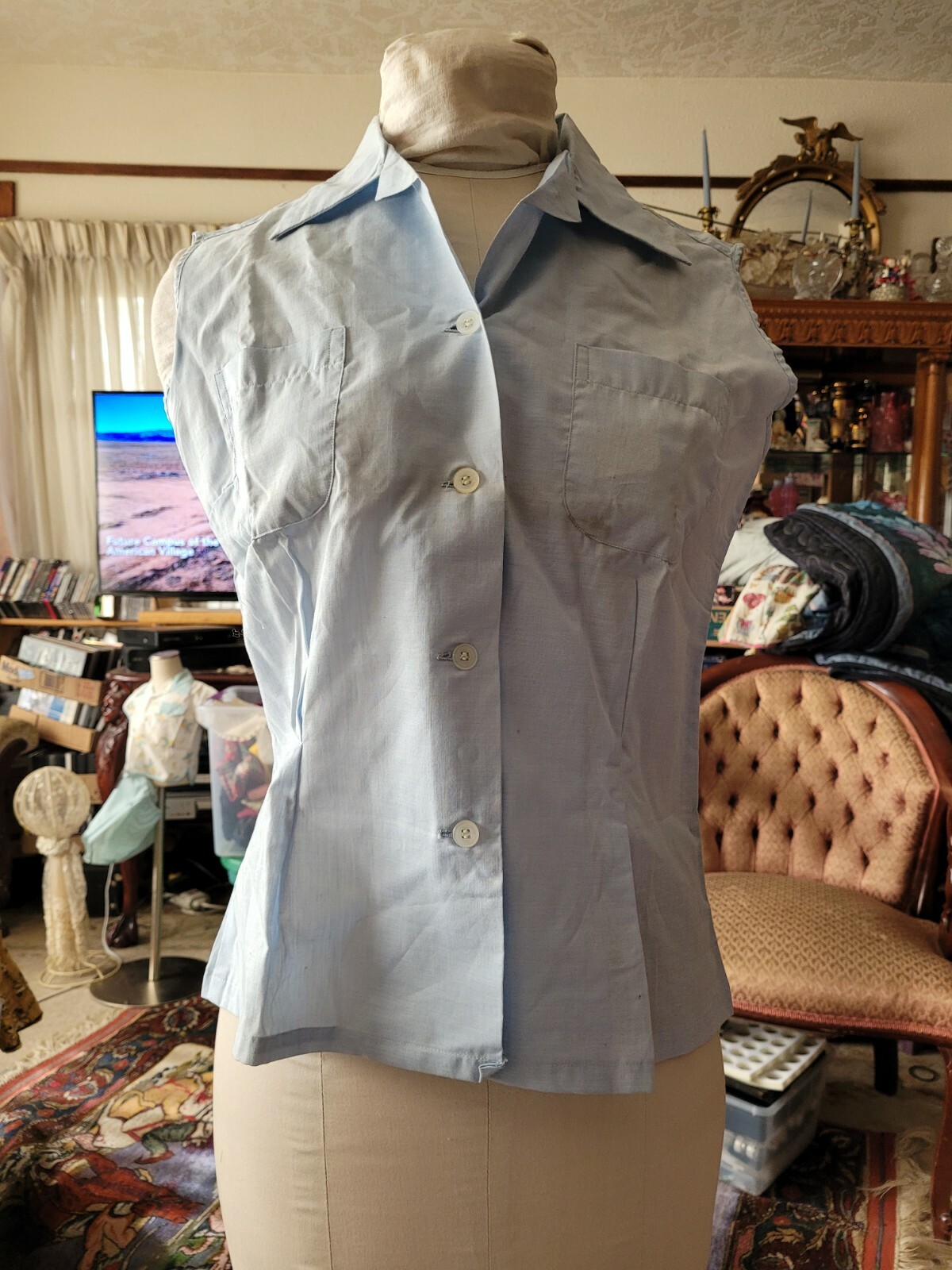 Vintage Rockabilly 1950s Gold Star shirt sleeveless N… - Gem