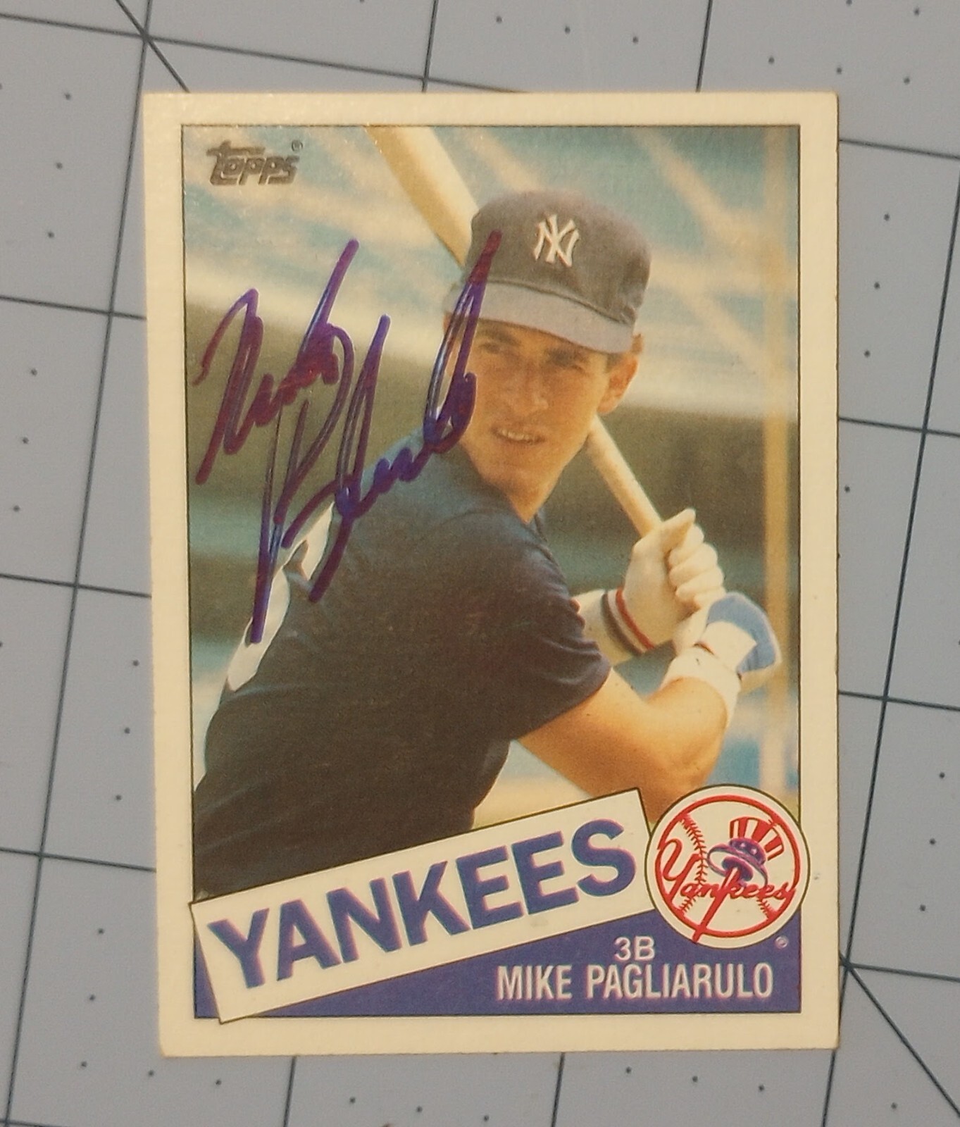 1985 Topps 638 Mike Pagliarulo (New York Yankees) autographed baseball ...