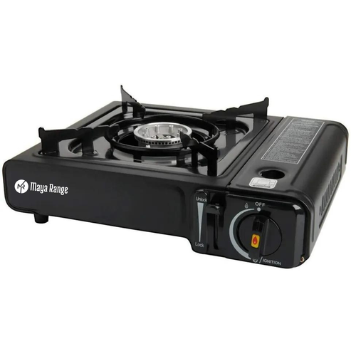 Maya Range Portable Gas Cooker Camping Butane Stove Single Burner Black ...