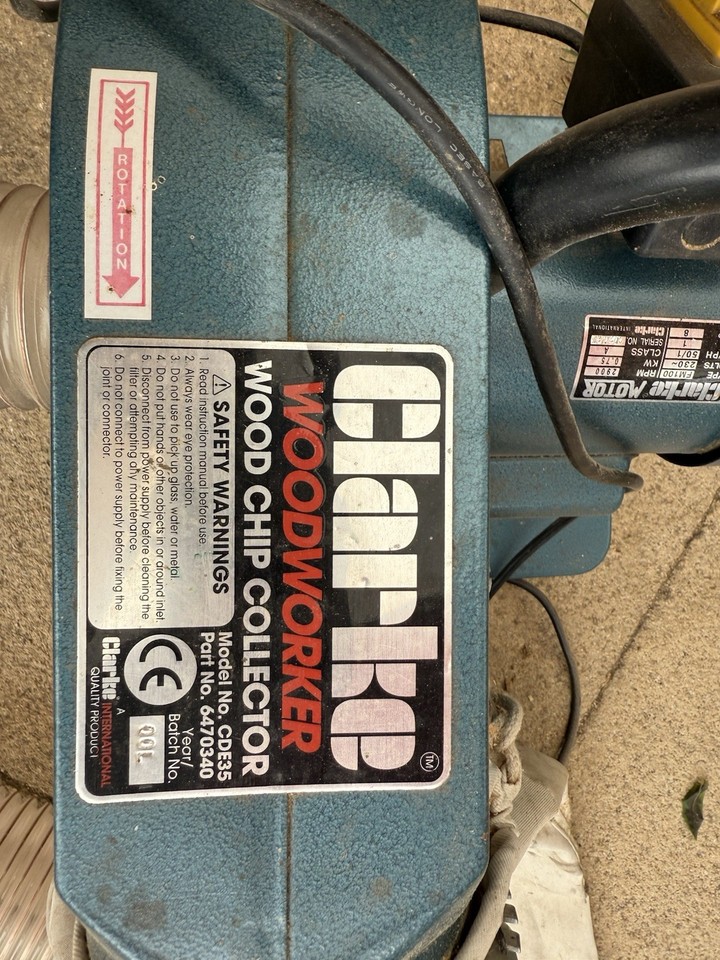 Clarke CDE35 Portable Dust Extractor and Chip Collector | eBay UK