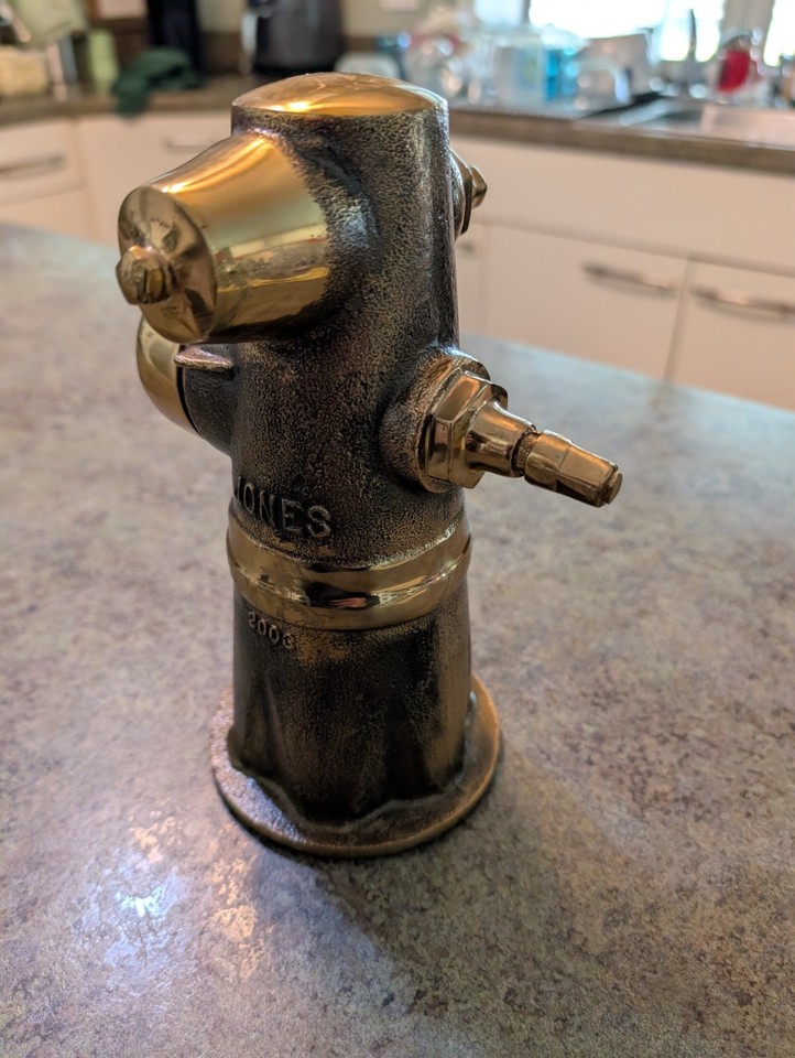 RARE Vintage JONES Gold Metal Brass ? Salesman Sample Fire Hydrant 8.5 ...