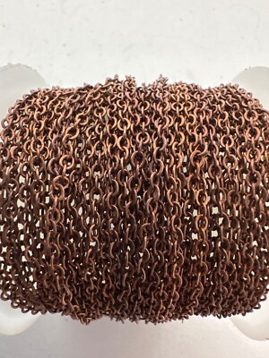 32ft Spool of 2mm Wide Antique Copper Oval Link Chain WR | eBay