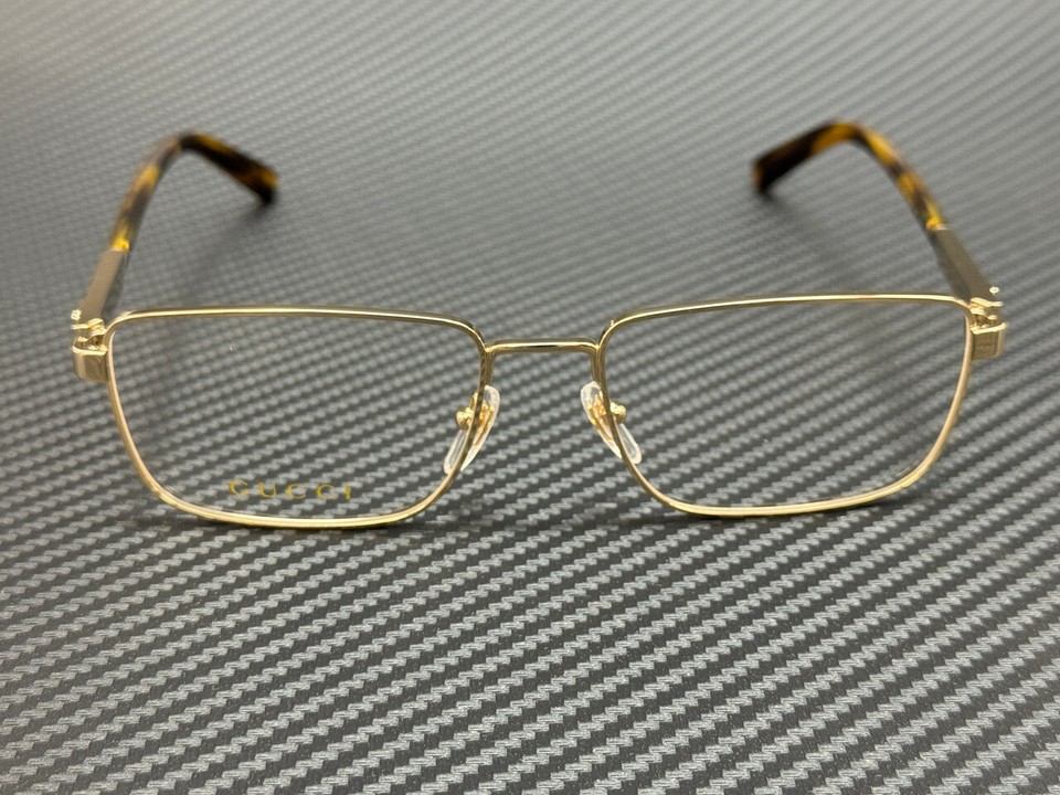 GUCCI GG1291O 002 Gold Havana Men's 55 mm Medium Eyeglasses | eBay
