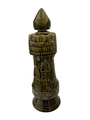 Old Crow Bourbon Green Chessmen Dark Rook Castle Empty Decanter | eBay