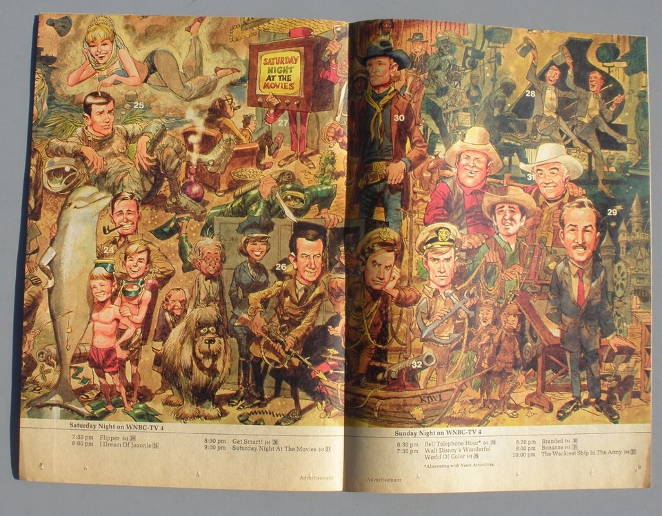 NBC 1965 Fall Schedule Newspaper Insert Magazine James Bond Rare ...