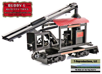 T-Reproductions Buddy L Steel Pile Driver Train Car /1/ Large Scale 24 ...
