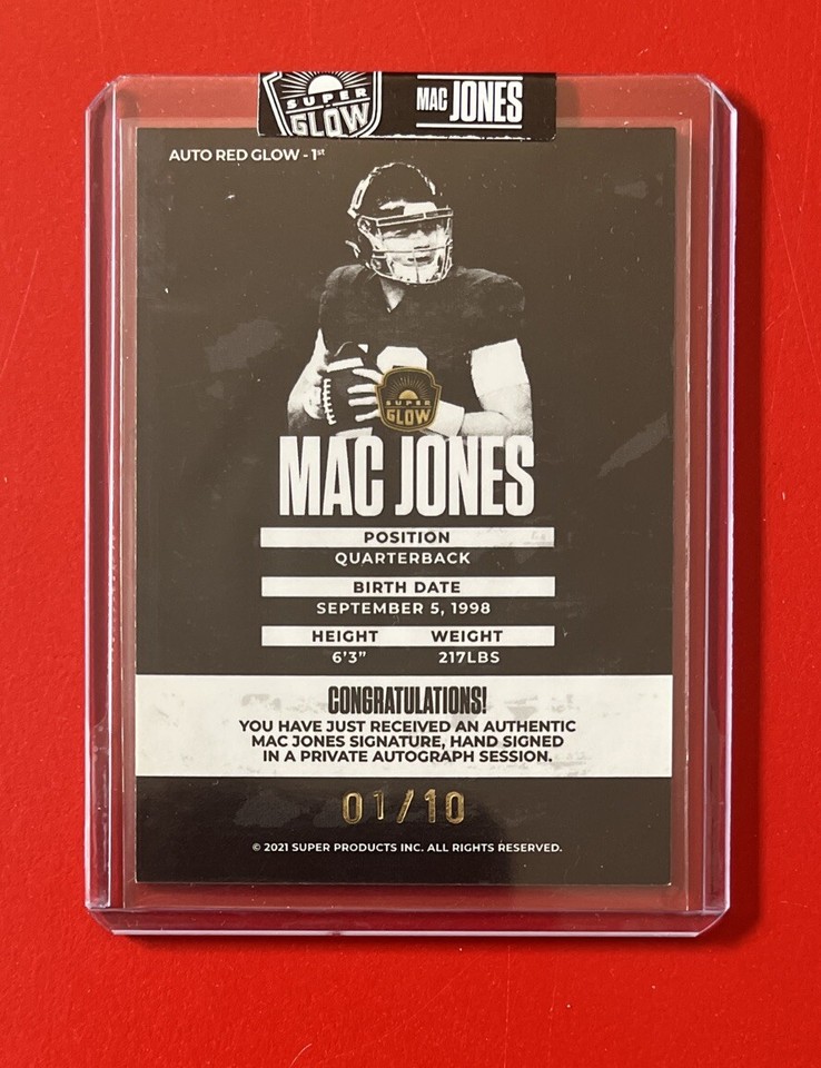 Mac Jones 1st Ever AUTOGRAPHED Red Glow ROOKIE /10 | eBay