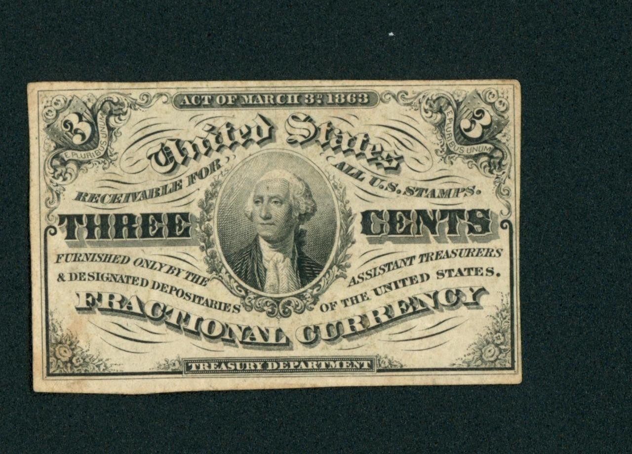 1863 3¢ Cents Third Issue U.S. Fractional Currency ** PAPER CURRENCY | eBay