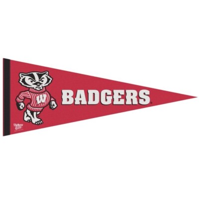 WISCONSIN BADGERS PREMIUM QUALITY PENNANT 12"X30" BANNER COLLEGE VAULT ...