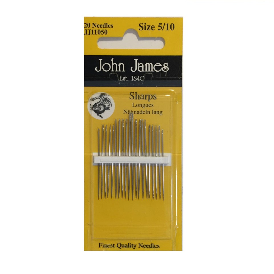 John James Hand Sewing Needles Stainless Steel Needle ALL Styles Sizes ...
