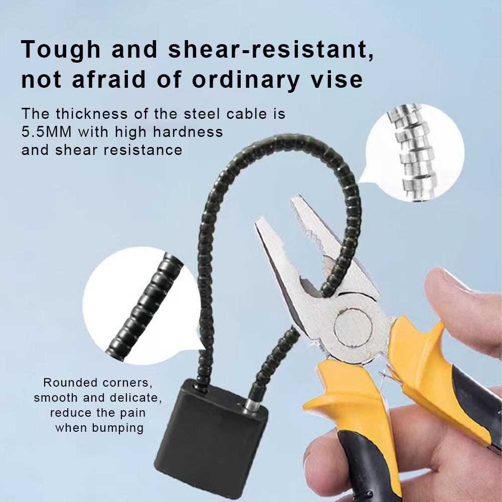 2pcs Fence With Keys Cable Lock Heavy Duty Motorcycle Black Red Bicycle ...