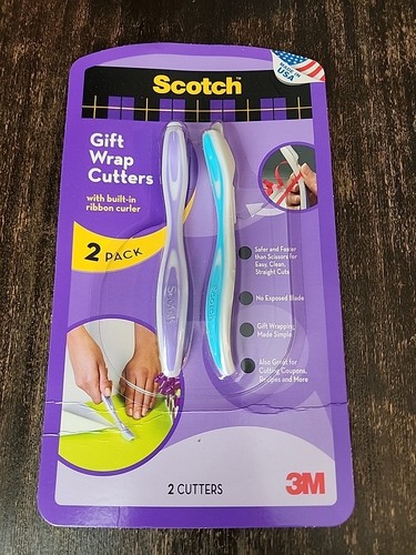 2 Pack Scotch Gift Wrap Wrapping Paper Cutter w/ Ribbon Curler | eBay
