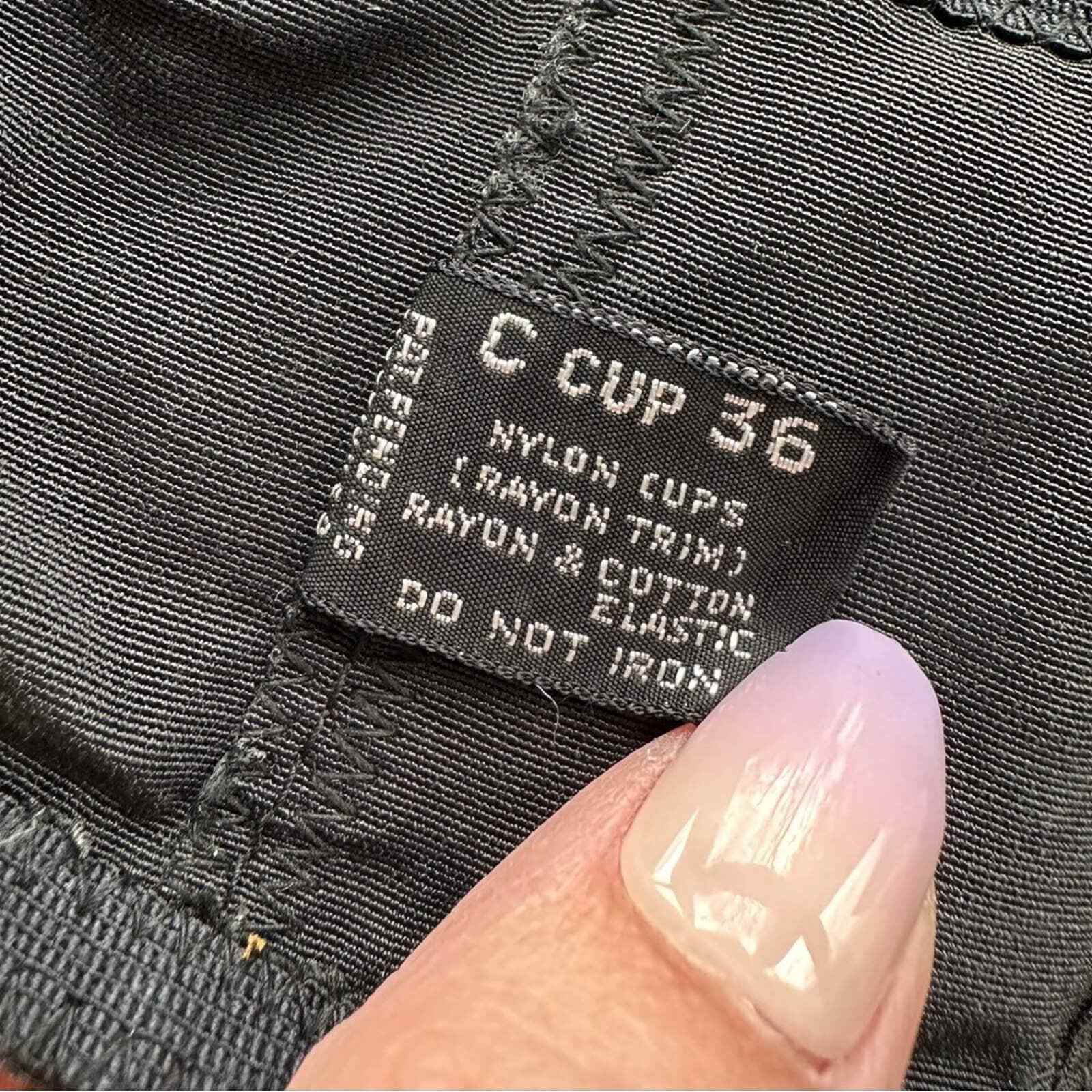 Vintage 60's Playtex Living Black Bra Style 161 Embro… - Gem