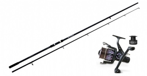 Carp Fishing Shakespeare Carp Rod + All Black Carp Fishing Reel with ...