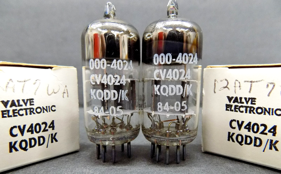 Scarce Matched Pair of Mullard CV4024 KQDD/K 12AT7WA Military Issue ...