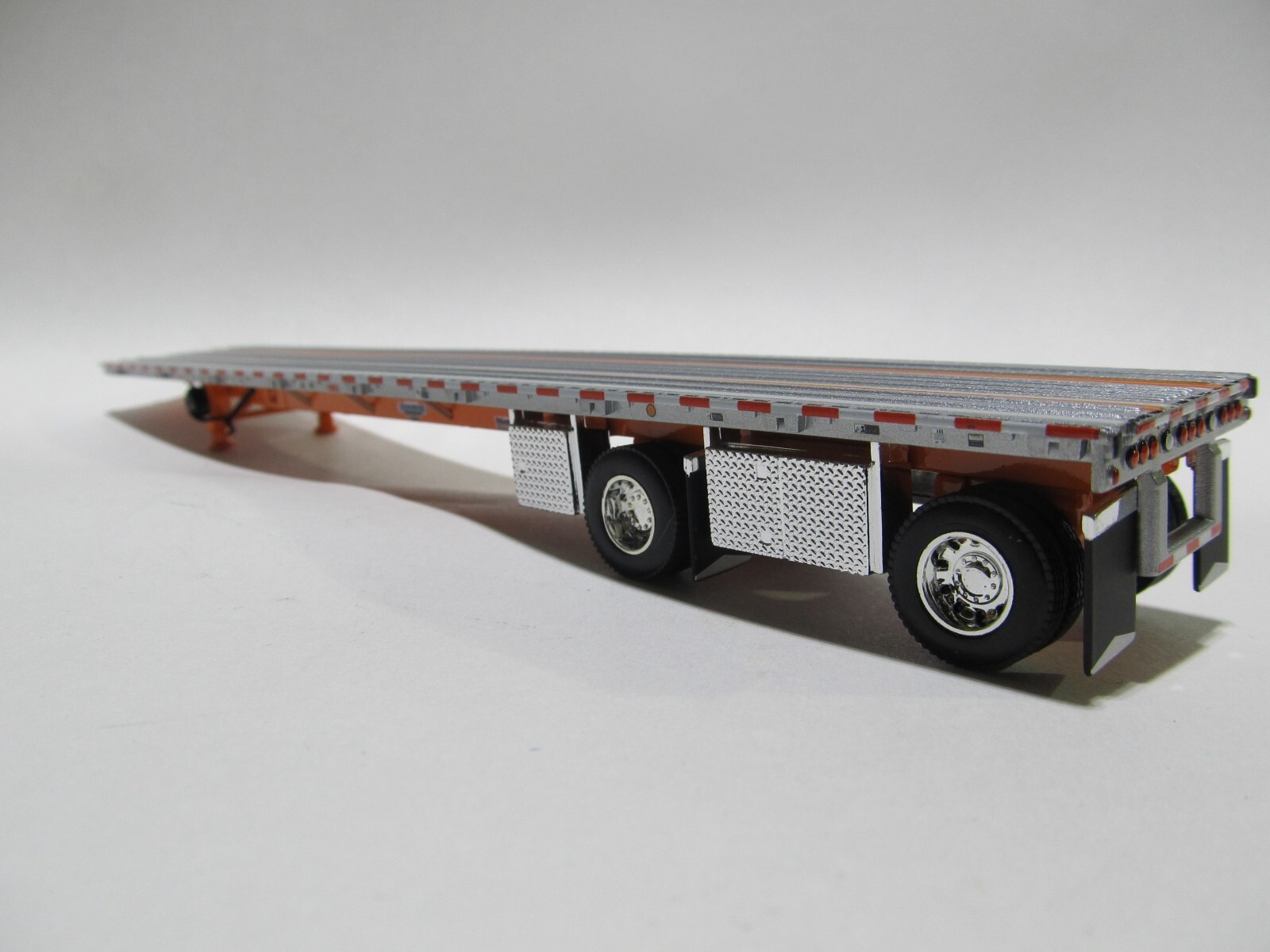 DCP 1/64 SCALE WILSON FLATBED TRAILER SILVER DECK, ORANGE FRAME | eBay