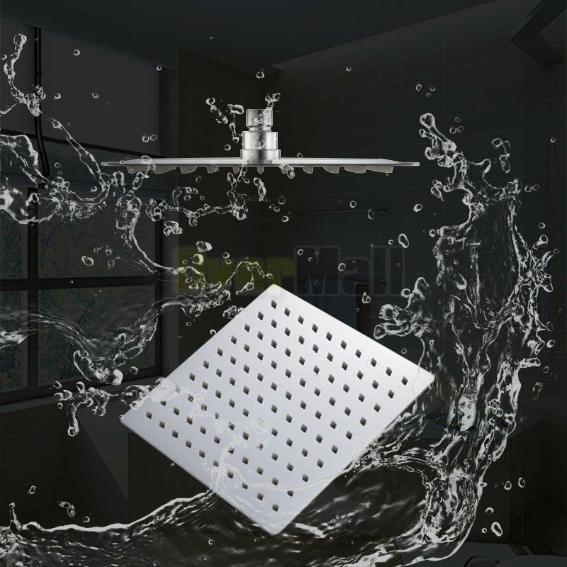 Luxury 12 Inch Large Square Stainless Steel Shower Head Rainfall ...