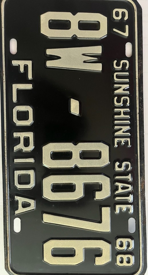 1967 - 1968 Florida Sunshine State Vintage License Plate Unregistered ...