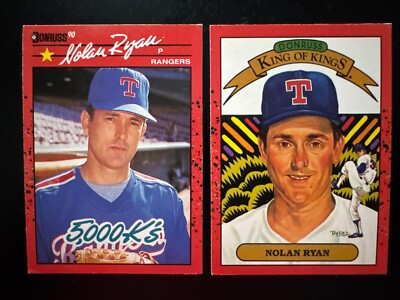 Nolan Ryan 1990 Donruss Kings Error Cards Pair #659 /#665 | eBay