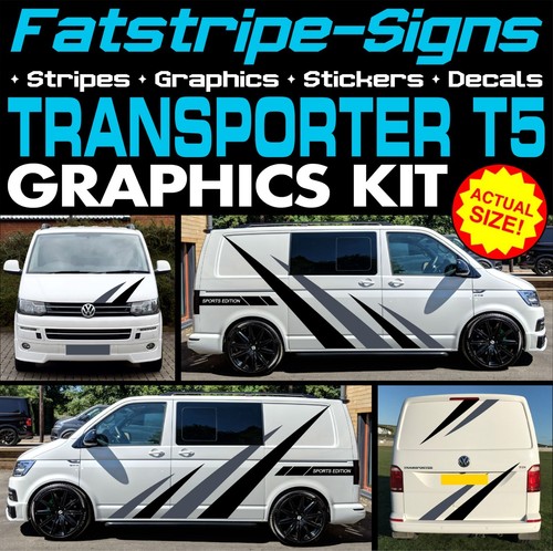 to fit VW TRANSPORTER T5 GRAPHICS STICKERS STRIPES DECALS DAY VAN ...