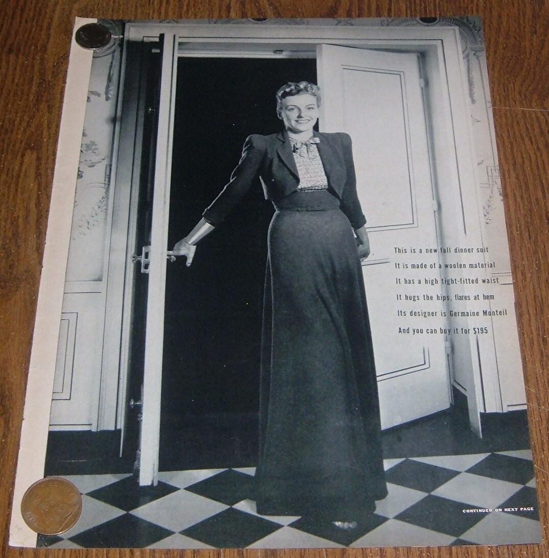 1938 ARTICLE ~ GERMAINE MONTEIL FASHION DESIGNER NEW YORK & PARIS ...
