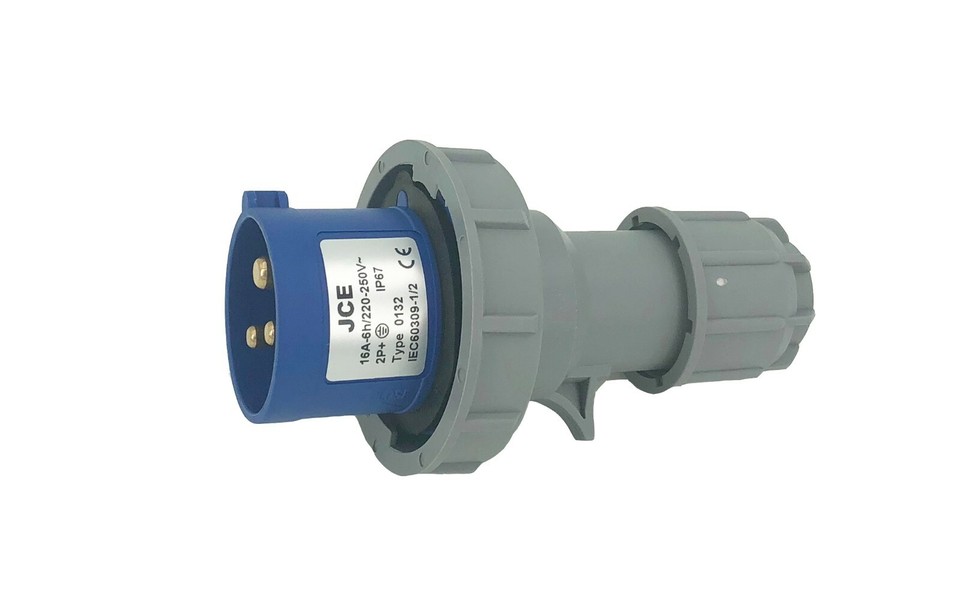 240V 32AMP 3PIN BLUE INDUSTRIAL PLUGS + SOCKETS IP67 WATERPROOF CAMPING ...