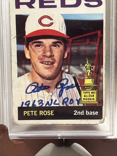 1964 Topps #125 PETE ROSE Rookie Auto w/ 1963 NL ROY PSA/DNA Certified ...