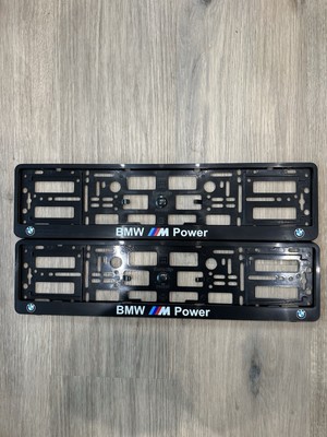 X2 BMW Msport Mpower Number Plate Surrounds Holders Frame Authentic ...
