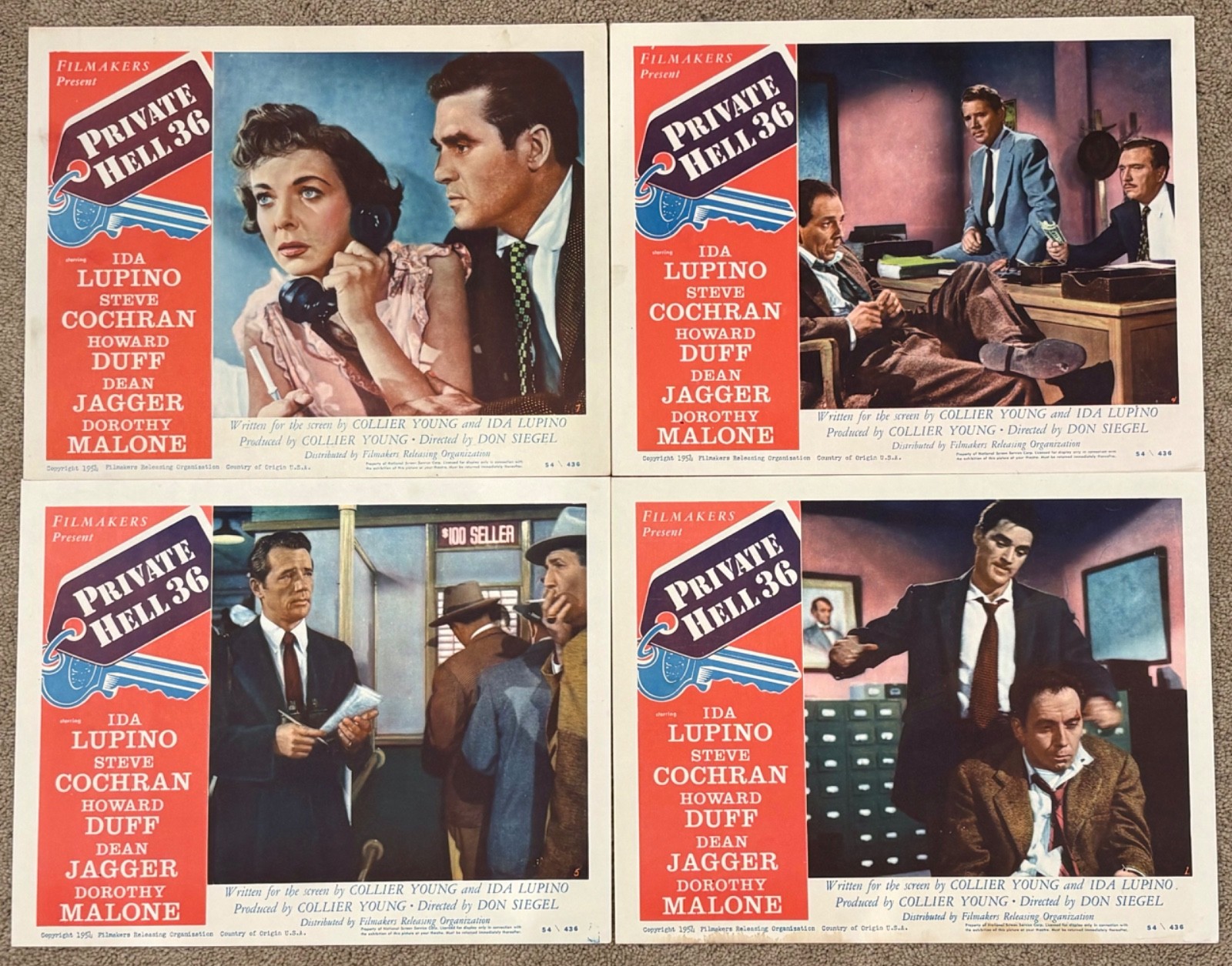 PRIVATE HELL 36 ‘54 IDA LUPINO STEVE COCHRAN HOWARD DUFF FILM NOIR FOUR ...